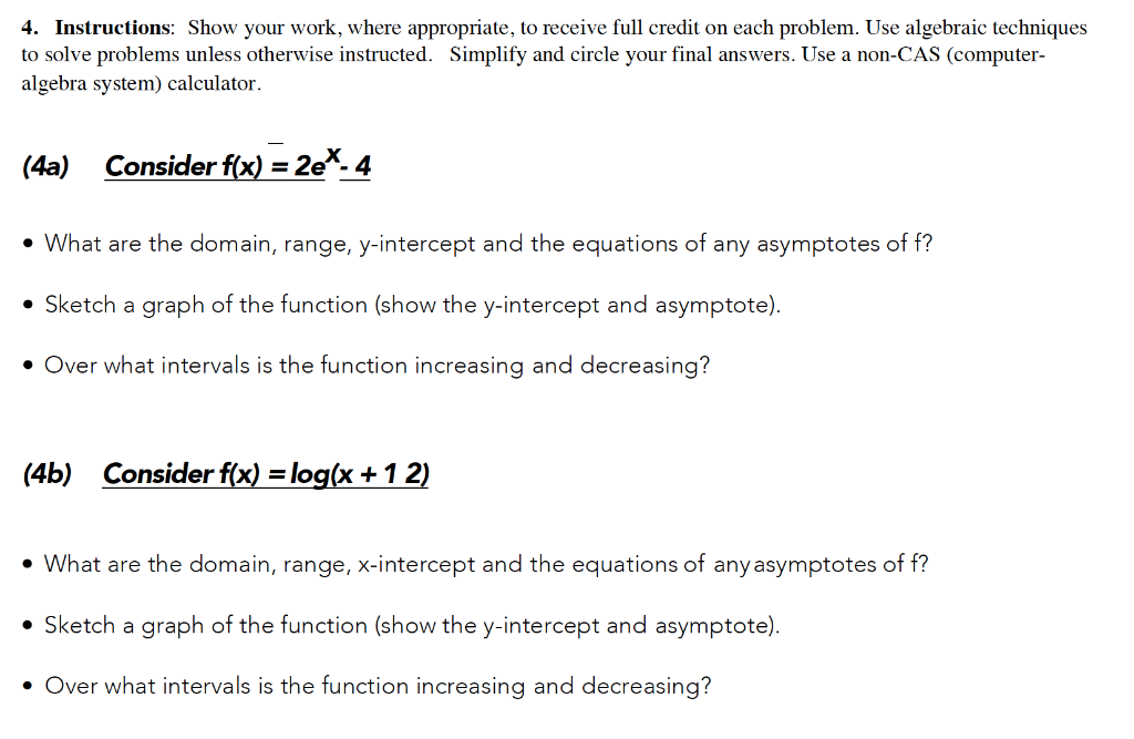 Solved 4. Instructions: Show your work, where appropriate, | Chegg.com