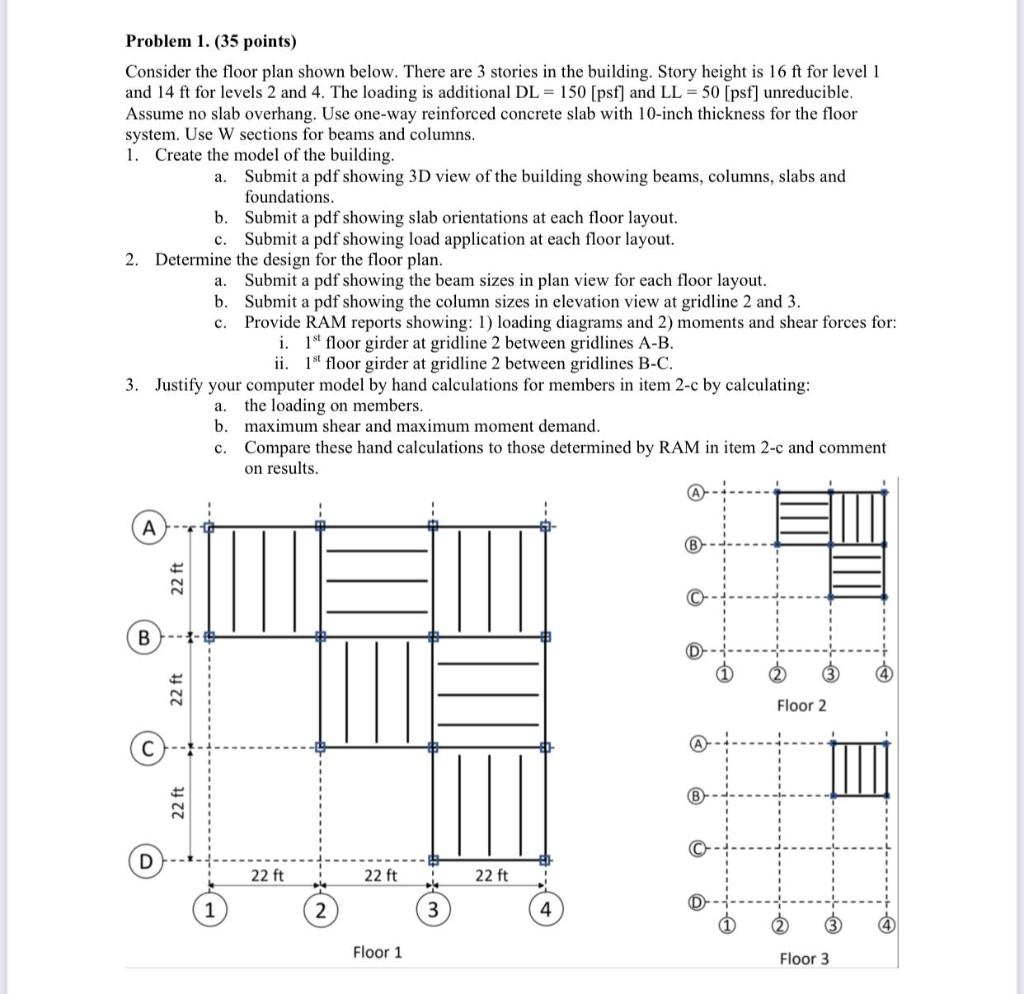 Problem 1. (35 points) Consider the floor plan shown | Chegg.com