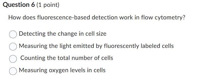 Solved Question 6 (1 ﻿point)How does fluorescence-based | Chegg.com