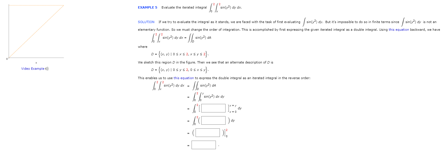 Solved EXAMPLE 5 Evaluate the iterated integral 60*I*sine | Chegg.com