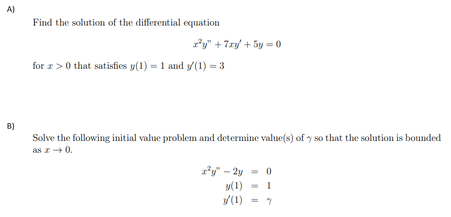 Solved A) Find the solution of the differential equation cư” | Chegg.com