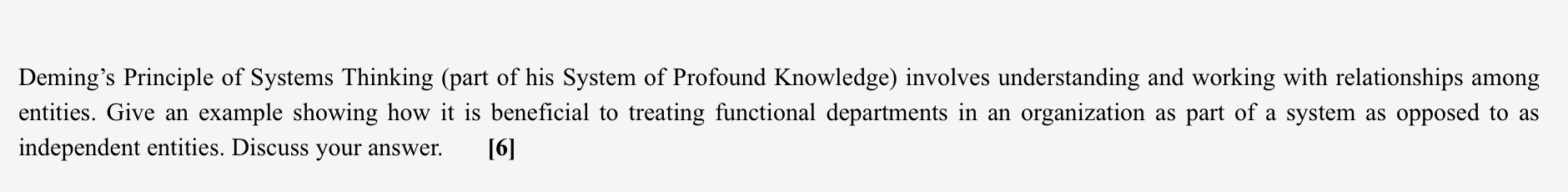 Solved Deming's Principle of Systems Thinking (part of his | Chegg.com