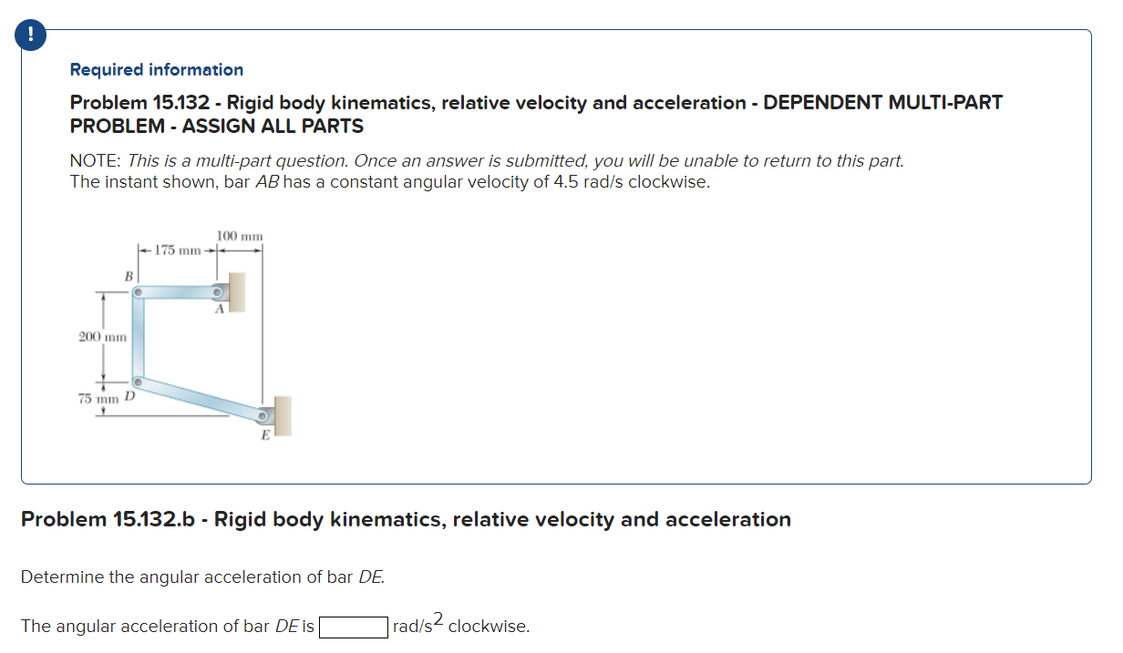 Solved ! Required information Problem 15.132 - Rigid body | Chegg.com