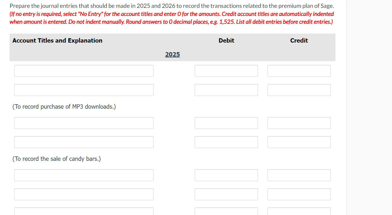 Solved Prepare the journal entries that should be made in | Chegg.com