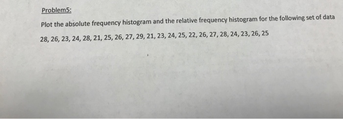 Solved Problem5 Plot the absolute frequency histogram and | Chegg.com