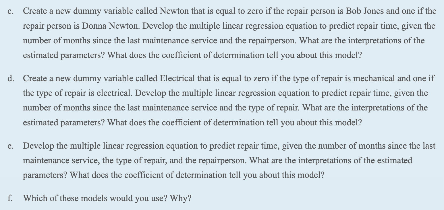 Solved c. Create a new dummy variable called Newton that | Chegg.com