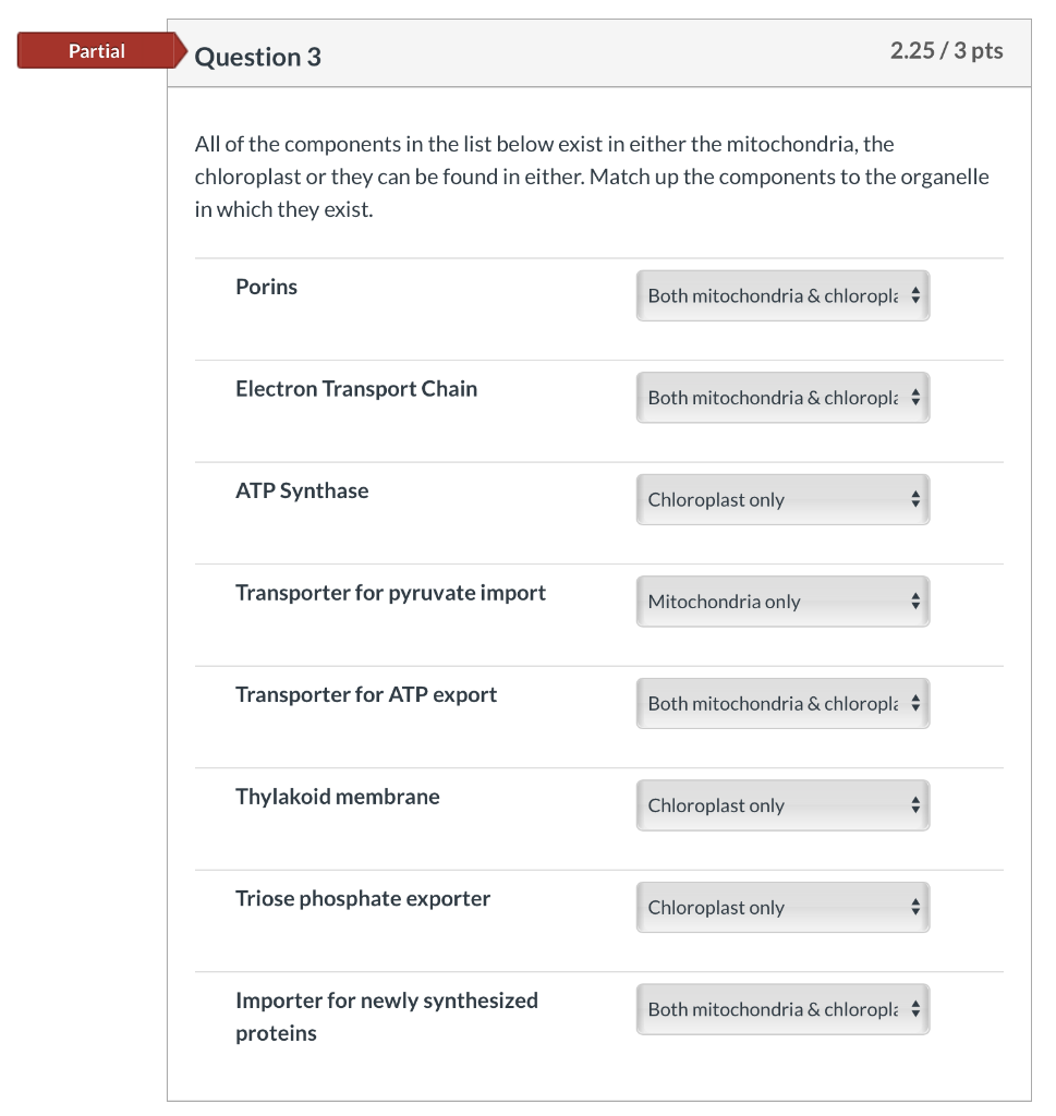 Solved Partial Question 1 1.5/2 pts What pieces of evidence | Chegg.com