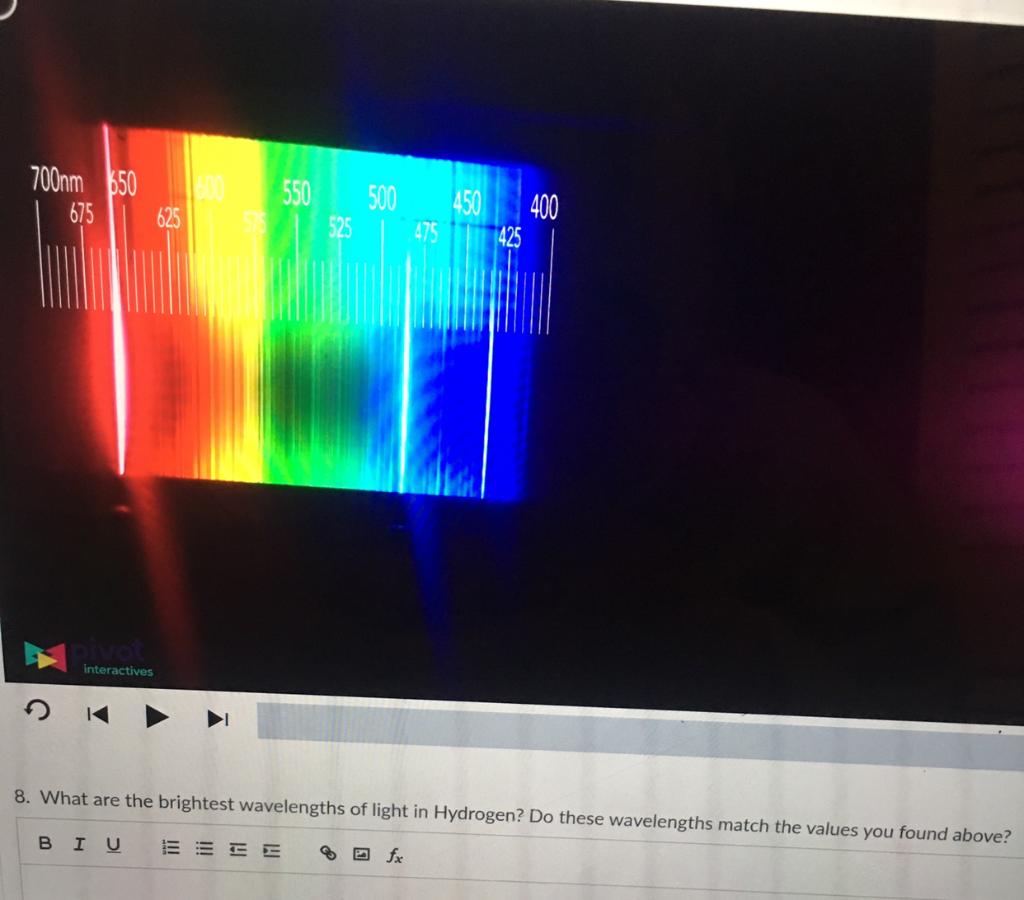 Solved 700nm 650 675 550 500 450 525 475 625 400 425 | Chegg.com