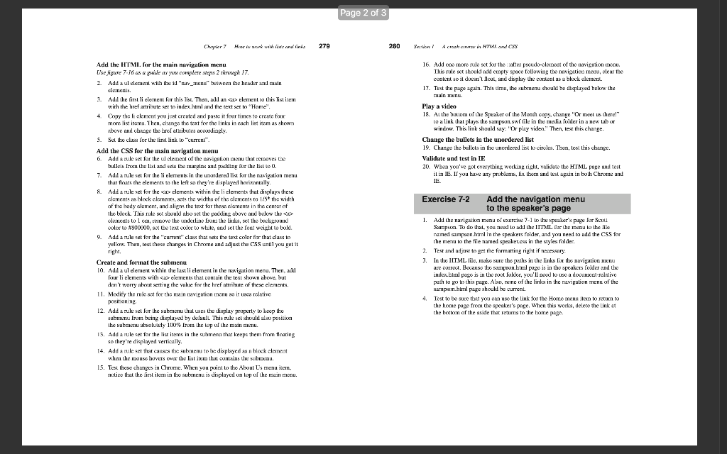 278 Section 1 A crash course in HTML and CSS Exercise | Chegg.com