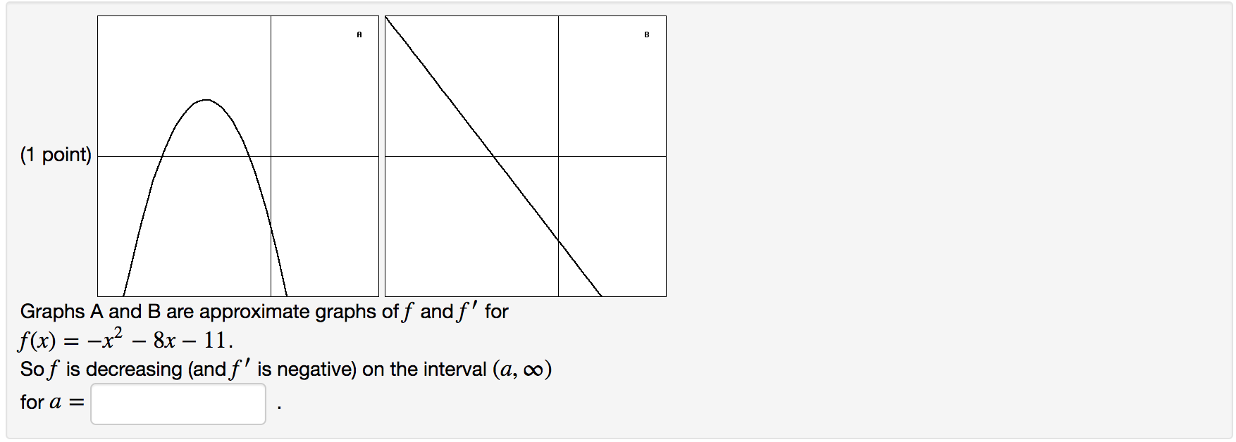 Solved (1 point) Graphs A and B are approximate graphs off | Chegg.com