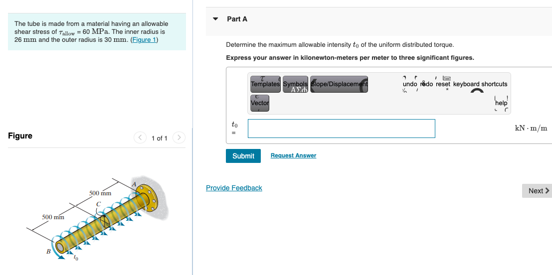 Solved The tube is made from a material having an allowable | Chegg.com