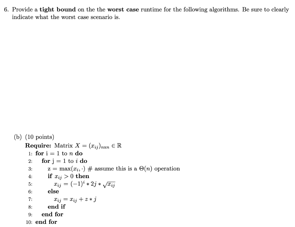 Solved 6. Provide a tight bound on the the worst case | Chegg.com