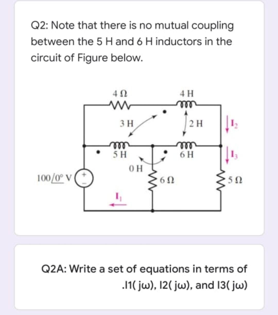 Solved Q2: Note that there is no mutual coupling between the | Chegg.com