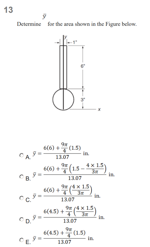 Solved 13 12 у Determine for the area shown in the Figure | Chegg.com