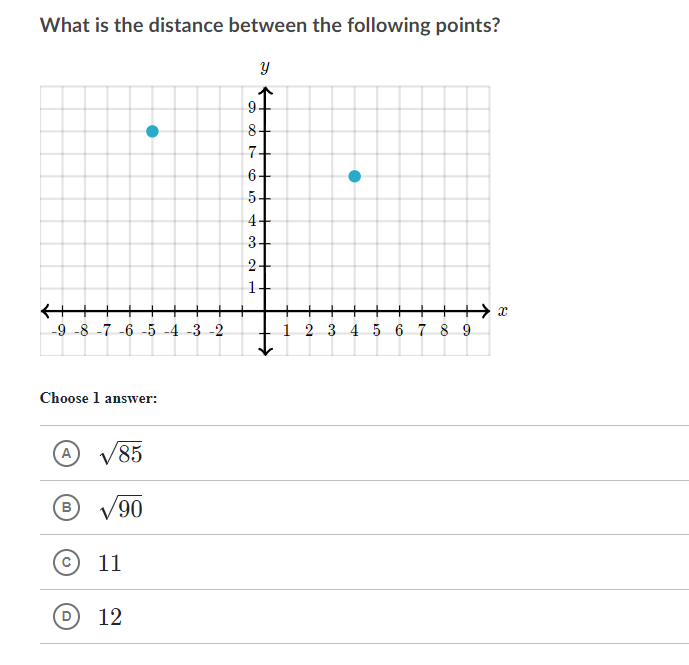 Solved What is the distance between the following points? | Chegg.com