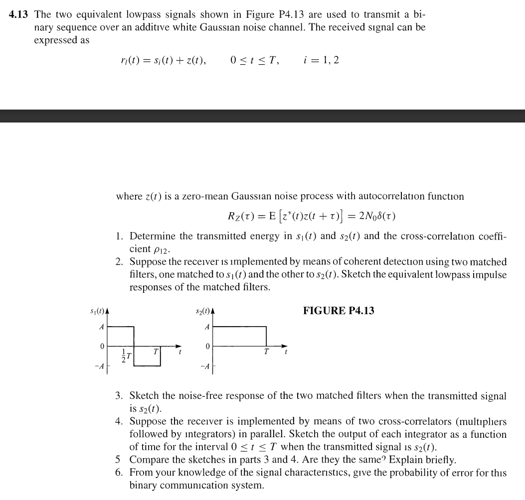 Solved 13 The two equivalent lowpass signals shown in Figure | Chegg.com