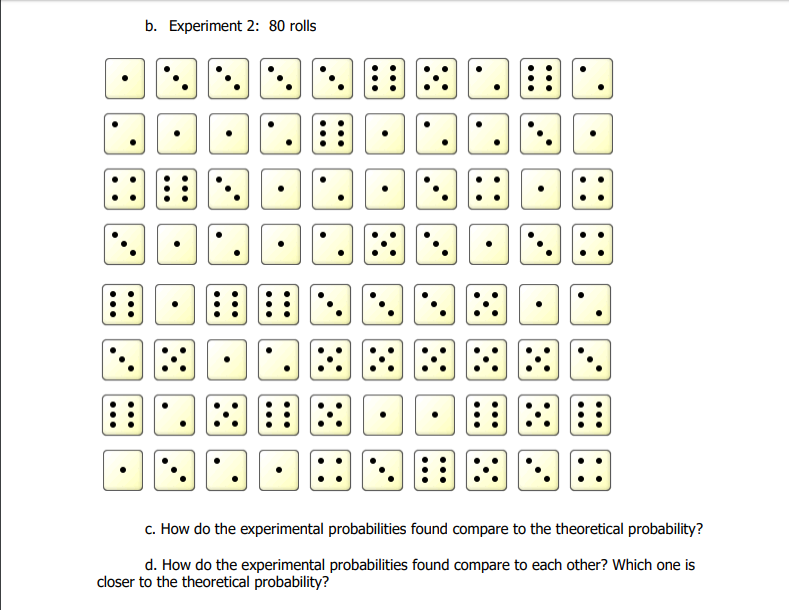 Solved Part 3: Theoretical and Experimental Probability The | Chegg.com