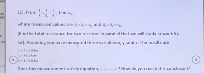 Solved From 1/R = 1/R_1 + 1/R_2, find sigma_R, where | Chegg.com