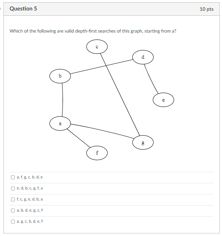 Solved Question 5 10 pts Which of the following are valid | Chegg.com