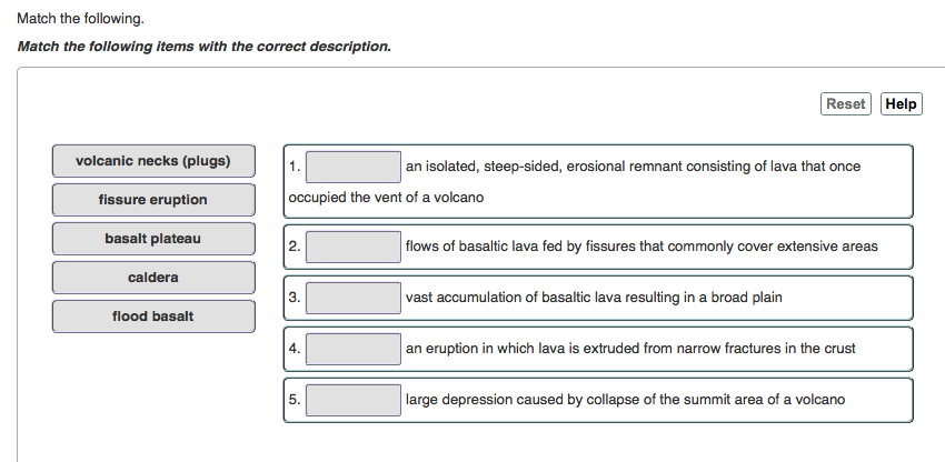 Solved Match the following. Match the following items with | Chegg.com