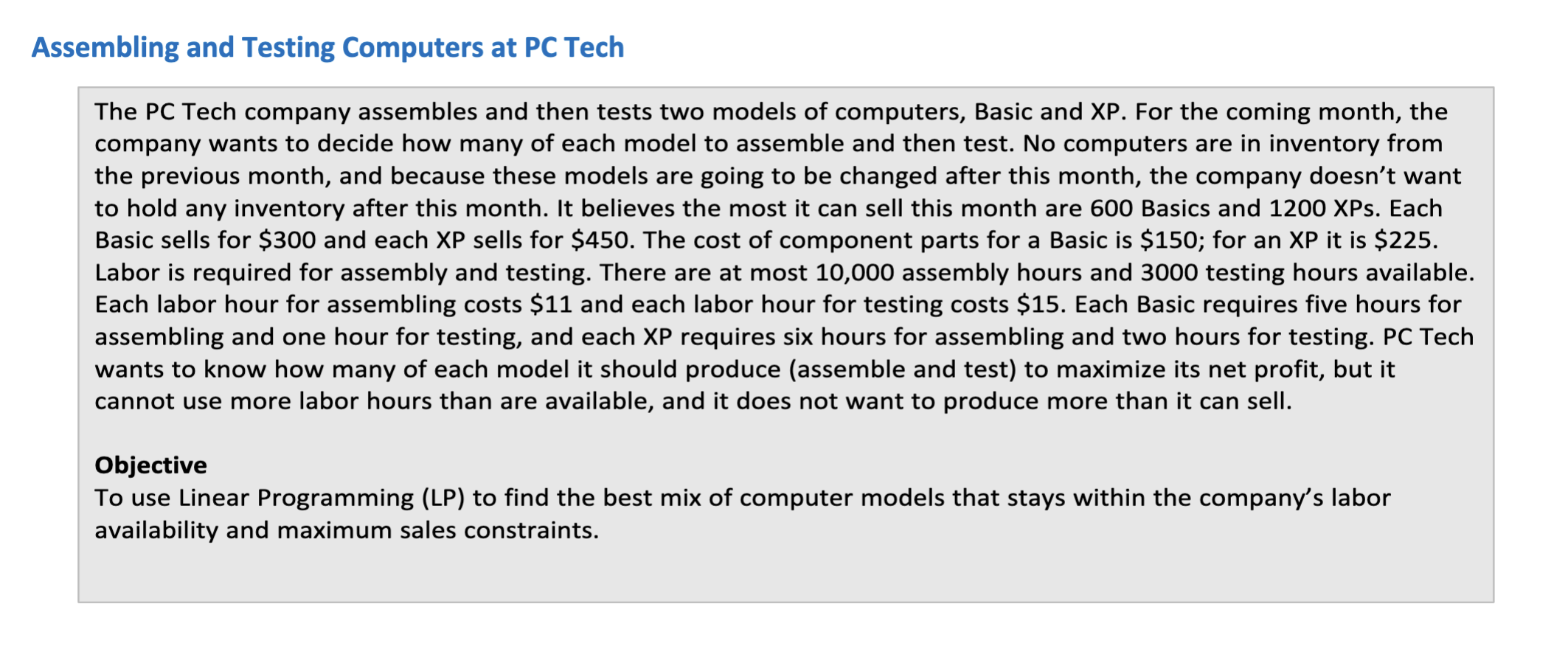 Solved Assembling and Testing Computers at PC Tech The PC | Chegg.com