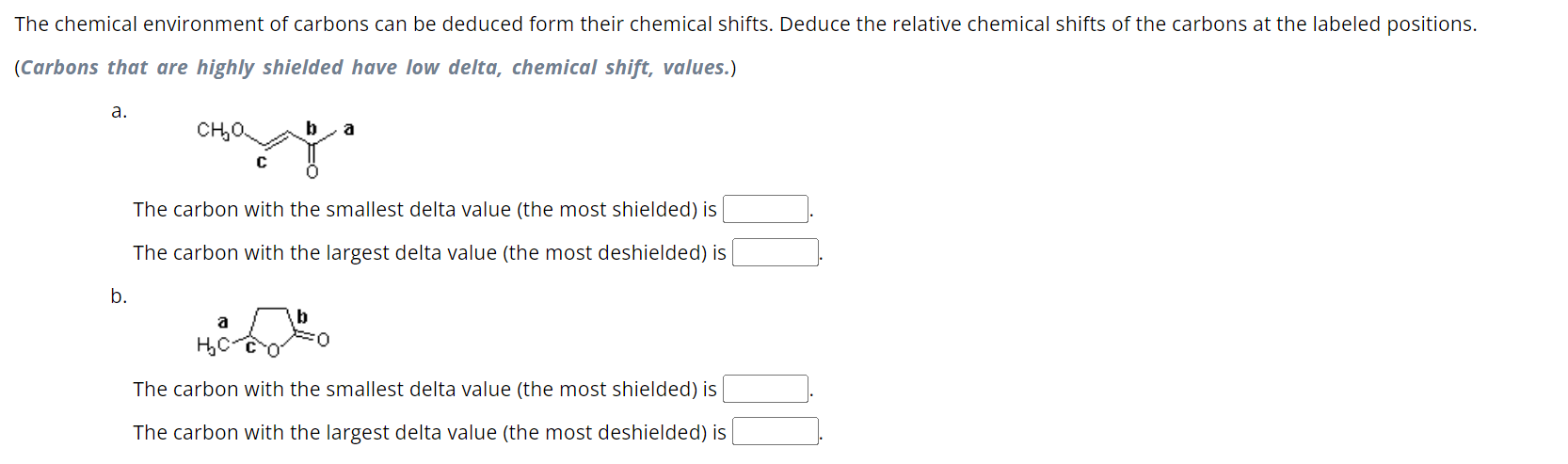 Solved he chemical environment of carbons can be deduced | Chegg.com