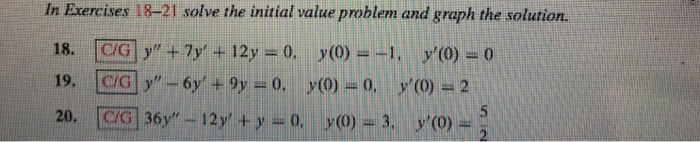 Solved In Exercises 18-21 solve the initial value problem | Chegg.com