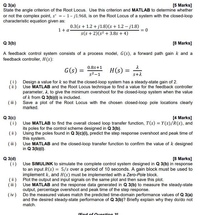 Solved Q 3(a) [5 Marks] State the angle criterion of the | Chegg.com