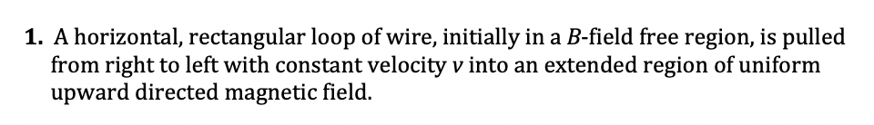 Solved 1. A horizontal, rectangular loop of wire, initially | Chegg.com