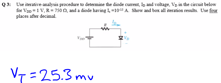 Solved Q3: Use iterative analysis procedure to determine the | Chegg.com