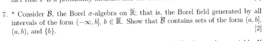 Solved Consider B bar, the Borel sigma-algebra on R bar: | Chegg.com