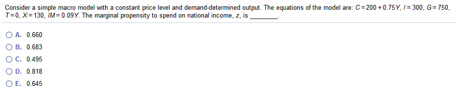 Solved Consider a simple macro model with a constant price | Chegg.com