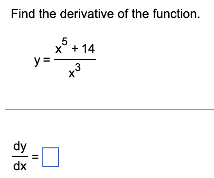 Solved Find the derivative of the function. y = 15x2 - 6x - | Chegg.com