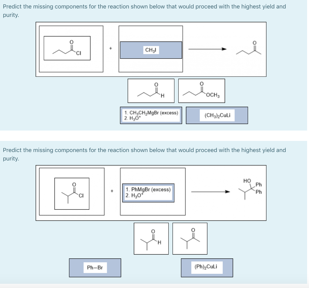 Solved Predict the missing components for the reaction shown | Chegg.com