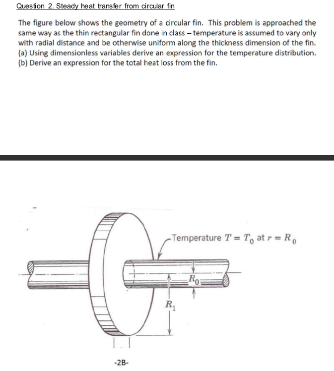 Question 2. Steady heat transfer from circular fin | Chegg.com