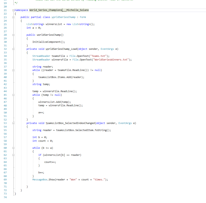 WORLD SERIES CHAMPIONS Create an application that | Chegg.com
