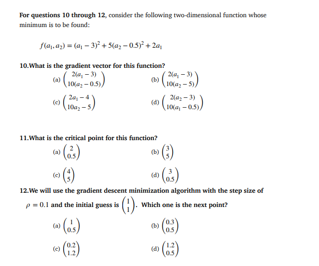 Solved For questions 10 through 12, consider the following | Chegg.com