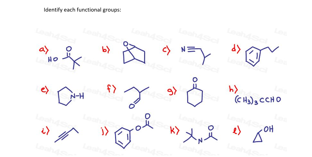 Solved Identify each functional groups: ay 있 19 c) N= | Chegg.com