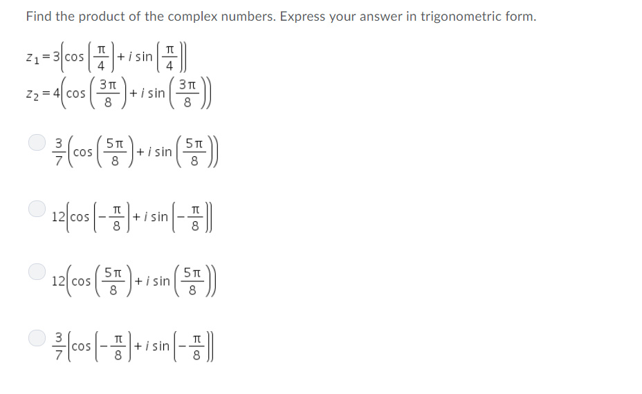 Solved Find the product of the complex numbers. Express your | Chegg.com