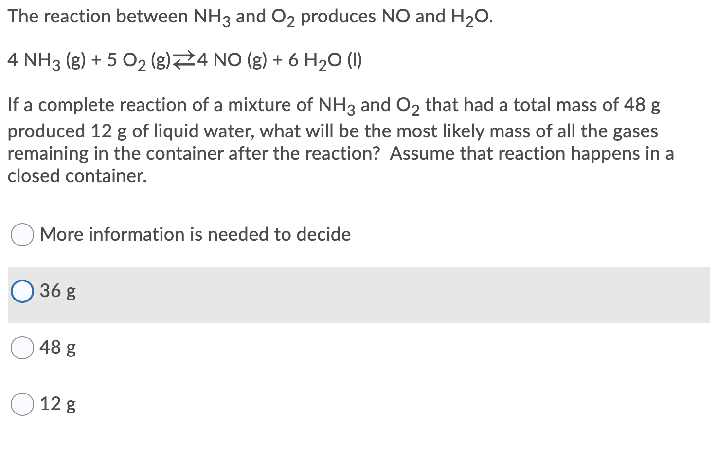 Solved The reaction between NH3 and O2 produces NO and H20. | Chegg.com