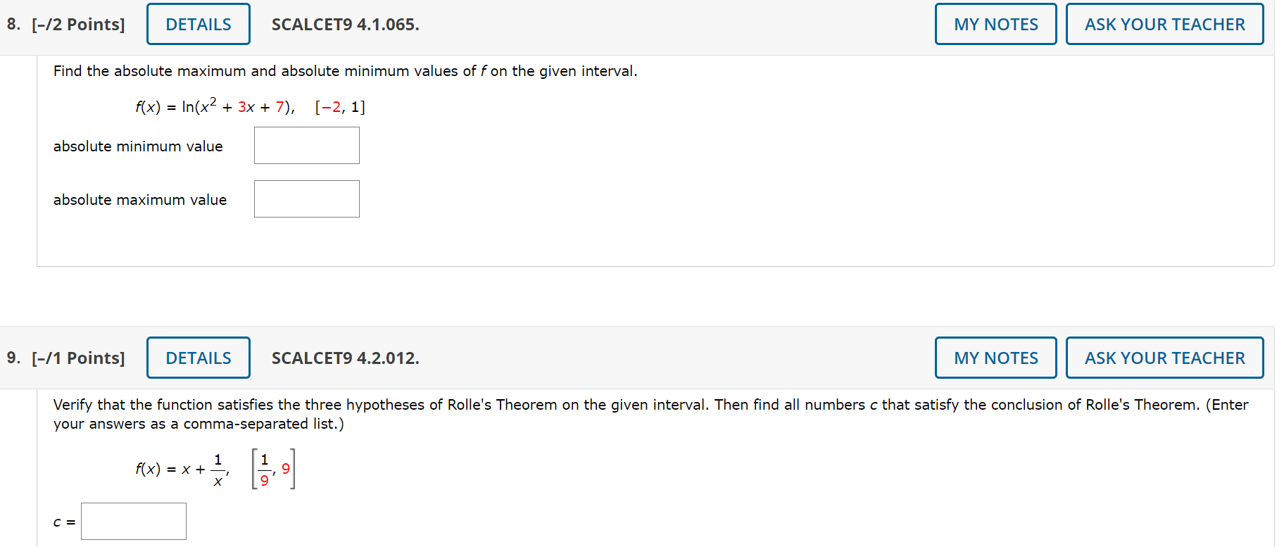 Solved Find the absolute maximum and absolute minimum values | Chegg.com