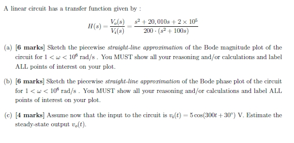 Solved Sketch the piecewise straight-line approximation of | Chegg.com