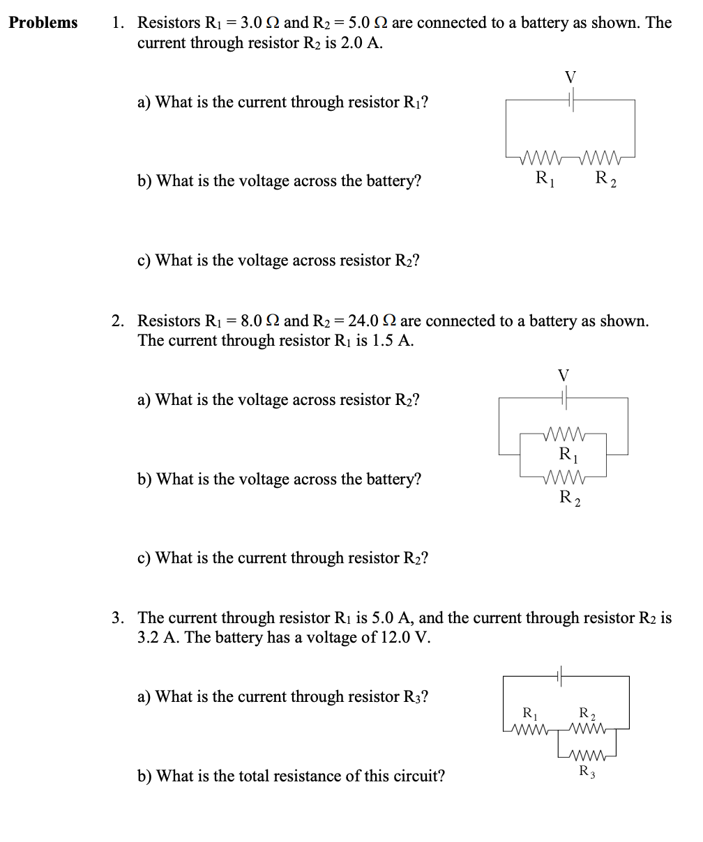 Solved 1. Resistors R1=3.0Ω and R2=5.0Ω are connected to a | Chegg.com