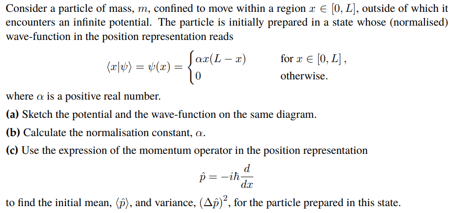 Solved Consider a particle of mass, m, confined to move | Chegg.com