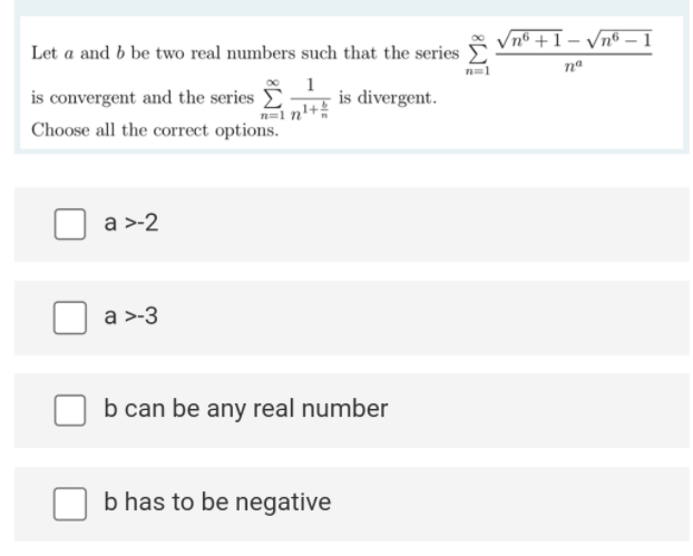 Solved 16 +1 -16 - 1 IM na Let a and b be two real numbers | Chegg.com