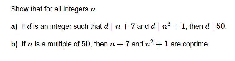 Solved Show that for all integers n ﻿:a | Chegg.com