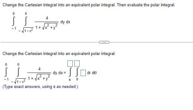 Solved Change the Cartesian integral into an equivalent | Chegg.com