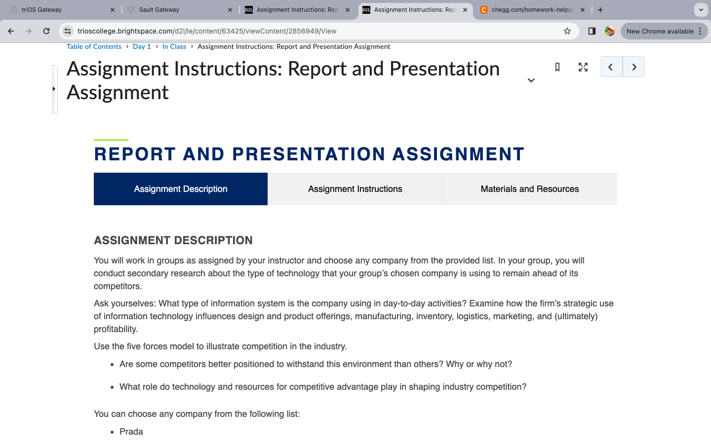 ASSIGNMENT DESCRIPTIONYou will work in groups as | Chegg.com