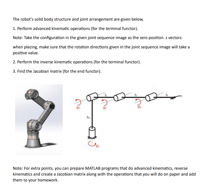 Solved The robot's solid body structure and joint | Chegg.com
