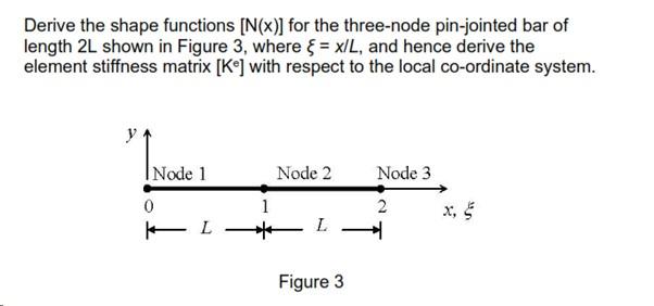 Solved Derive the shape functions [N(x)] for the three-node | Chegg.com